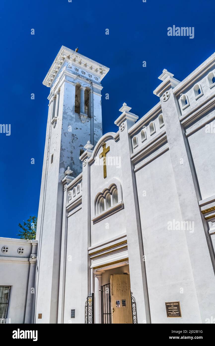 Large Bell Tower White Santa Cruz Church Tuscon Arizona Founded 1918 ...