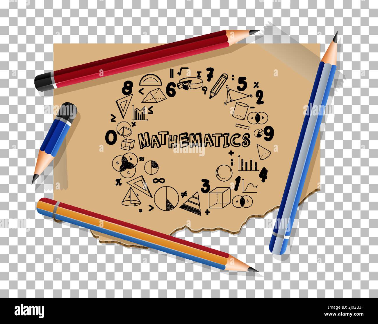 Doodle math formula with Mathematics font on notebook page illustration ...