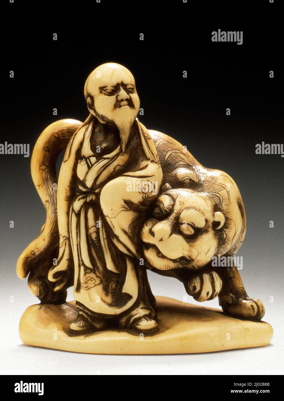 Daoist Immortal, Koreijin, and Tiger. Tomotada (Japan, active before ...