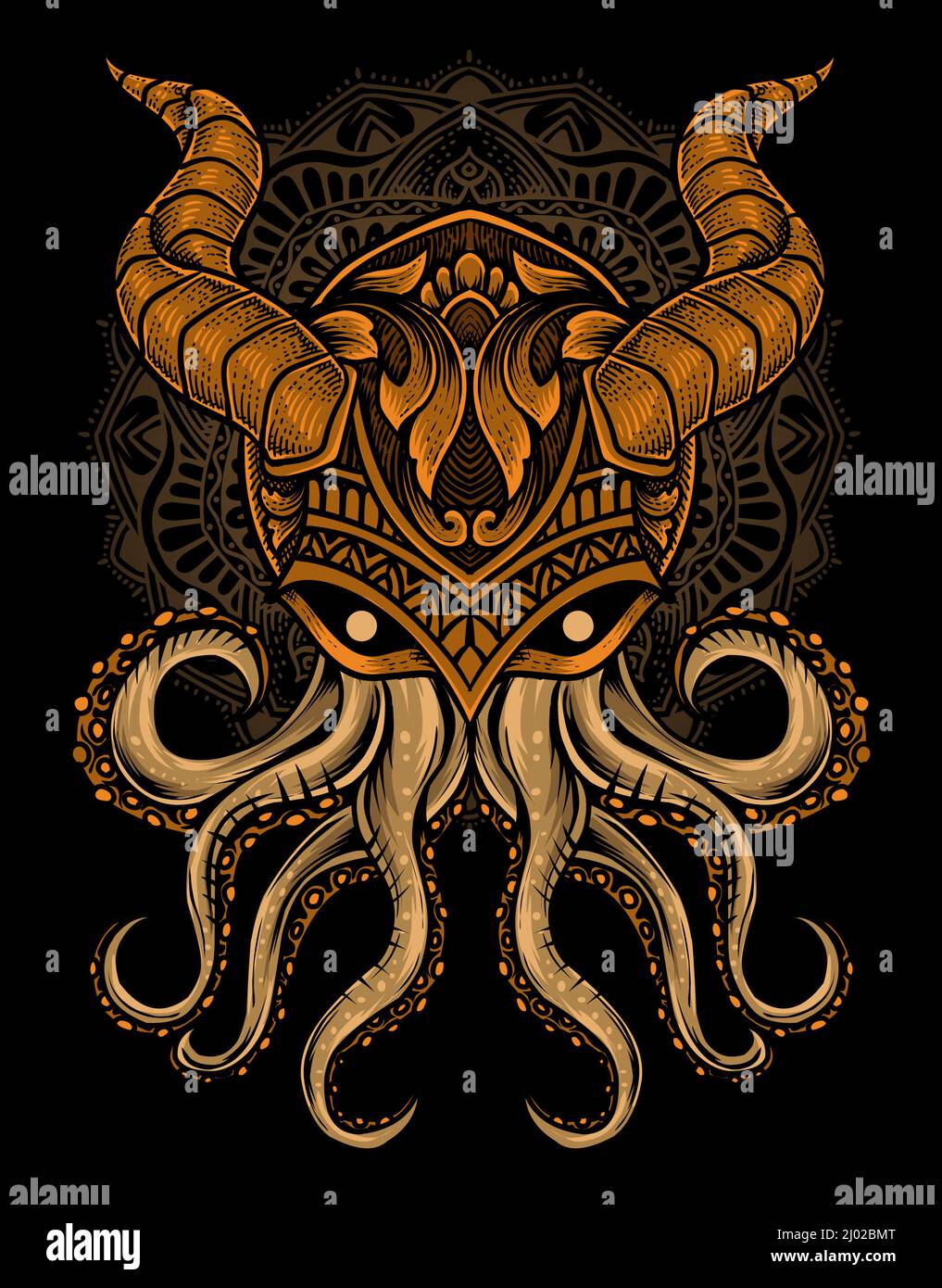Vintage octopus hand drawn Stock Vector Images - Alamy