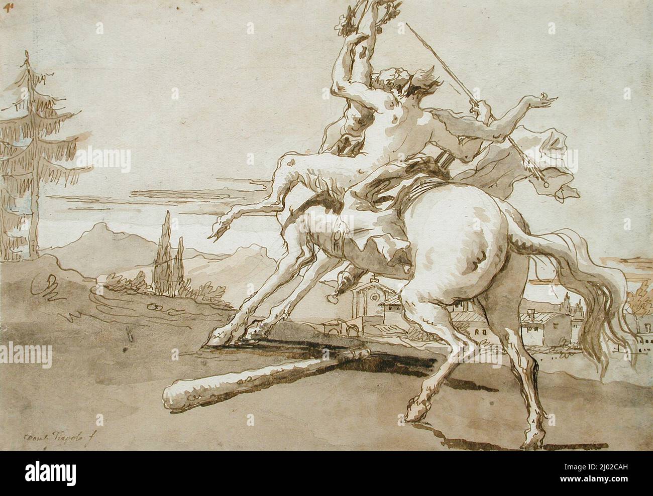 Centaur Arrested in Flight, a Female Faun on His Back. Giovanni ...