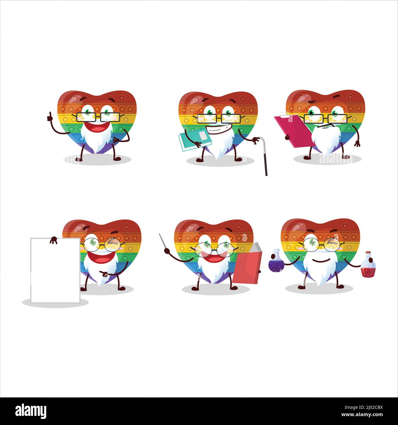 Professor pop it love academic cartoon character working on laboratory ...