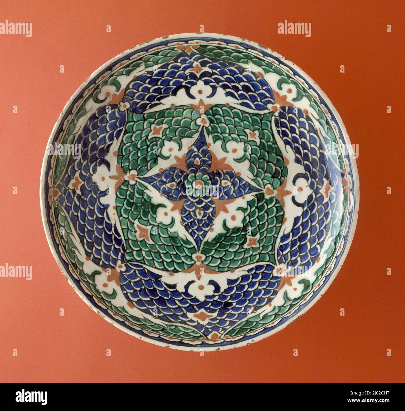 Plate. Turkey, Iznik, 1580-1590. Ceramics. Fritware, underglaze-painted ...