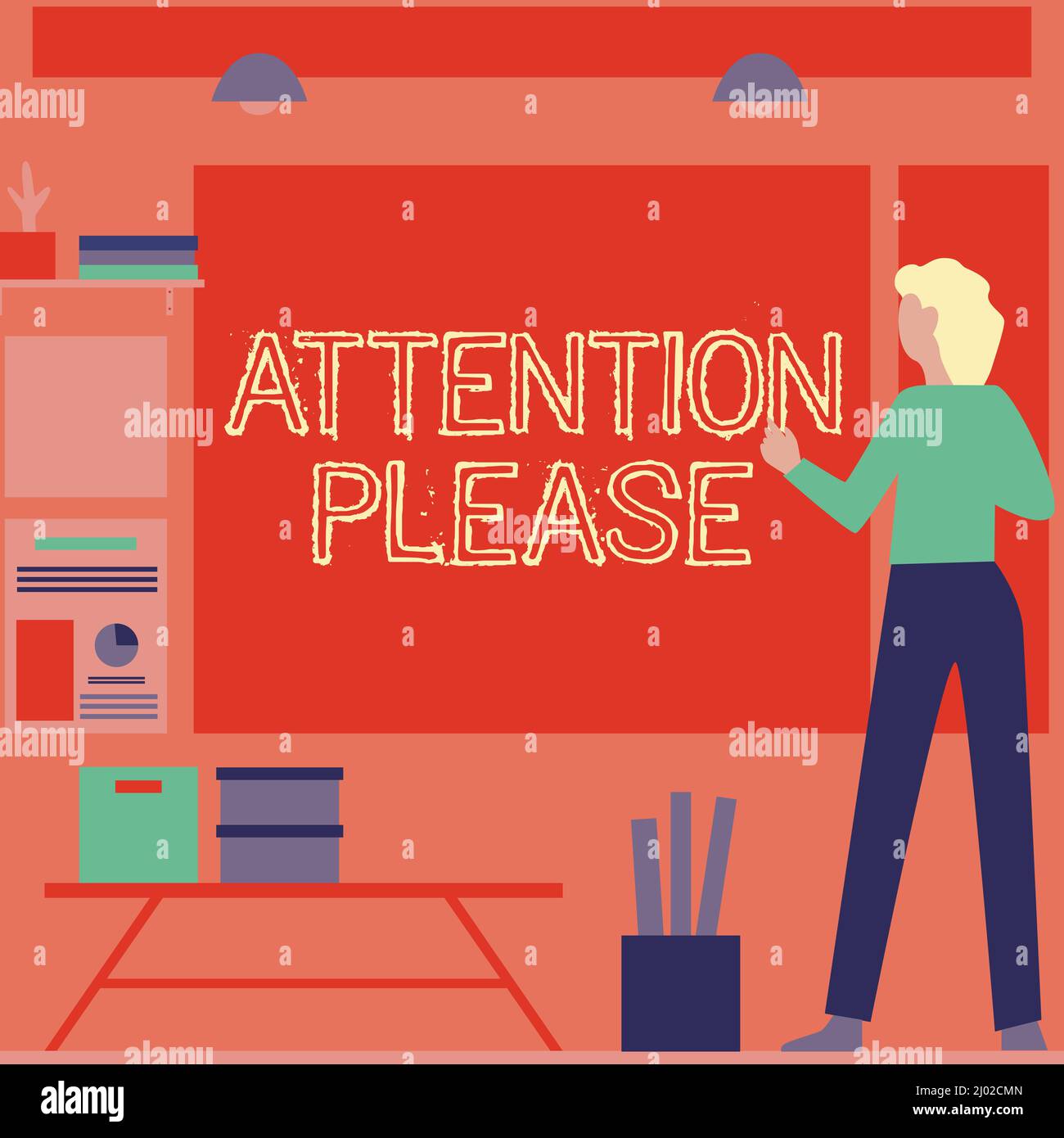 Hand writing sign Attention Please. Business showcase asking showing ...