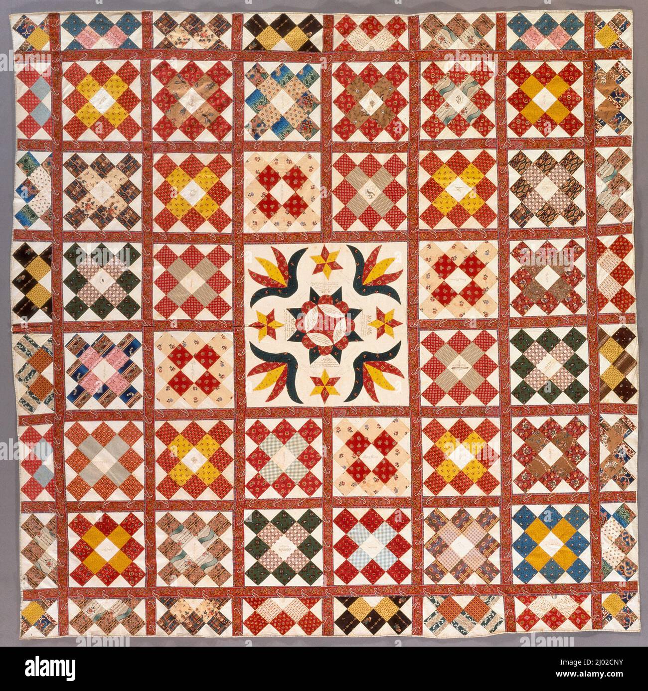 Memorial Quilt. Emily Snyder (United States, Pennsylvania, born 1804 ...