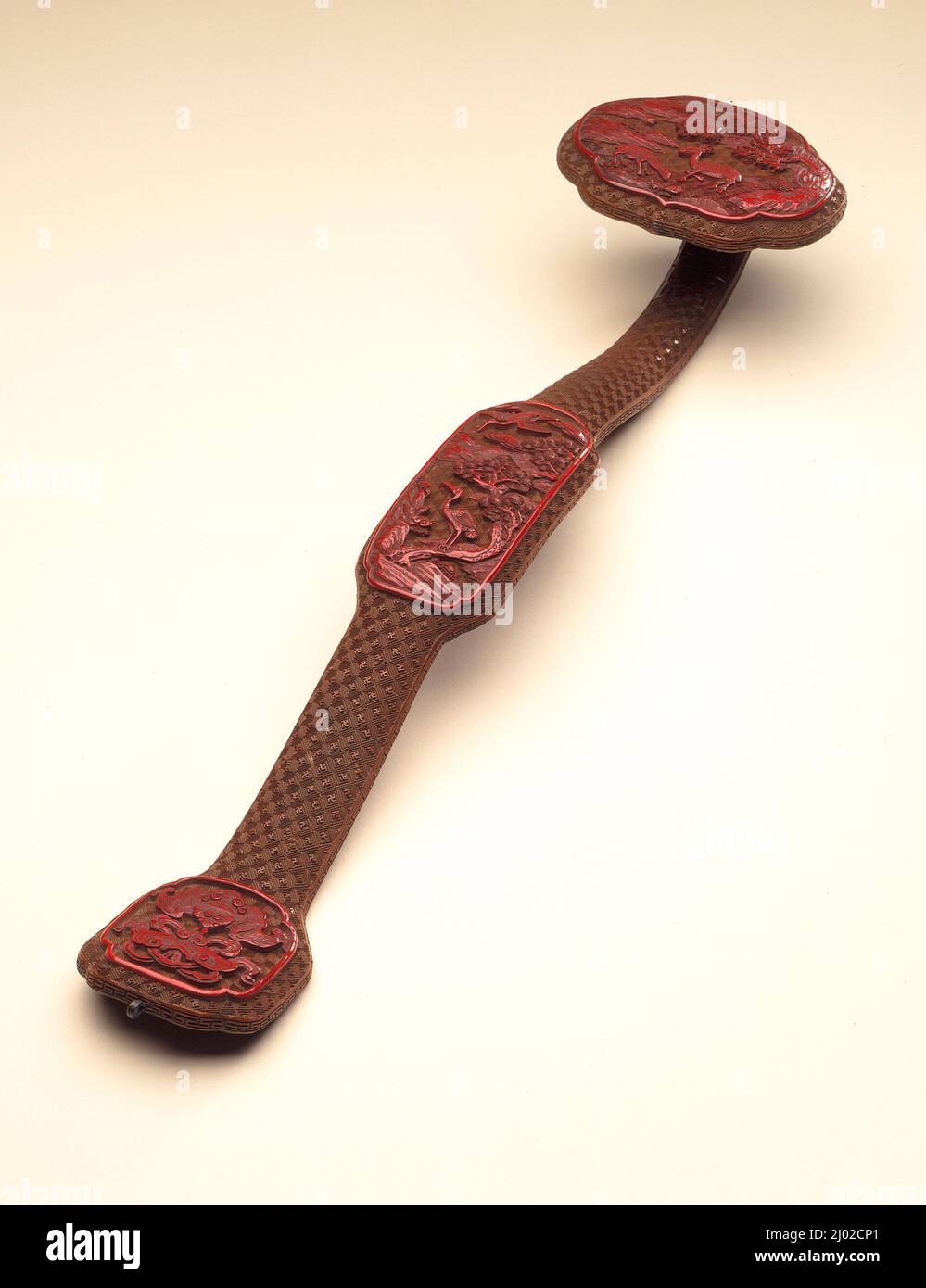 Official's Scepter (Ruyi) with Deer, Cranes, and a Bat. China, Qing ...