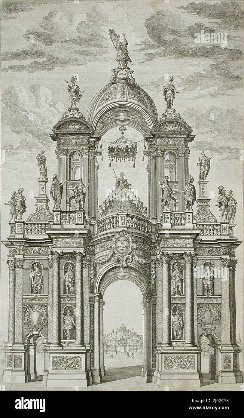 Frontispiece with Triumphal Arch with David and Solomon. Johann Ulrich ...