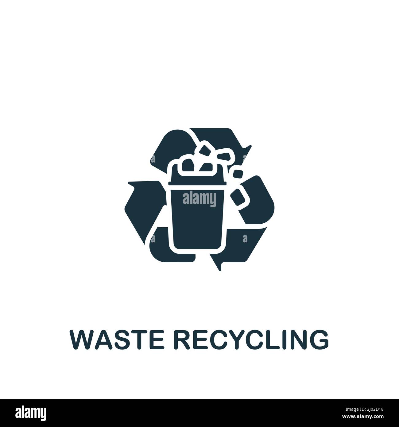 Waste Recycling icon. Monochrome simple icon for templates, web design ...
