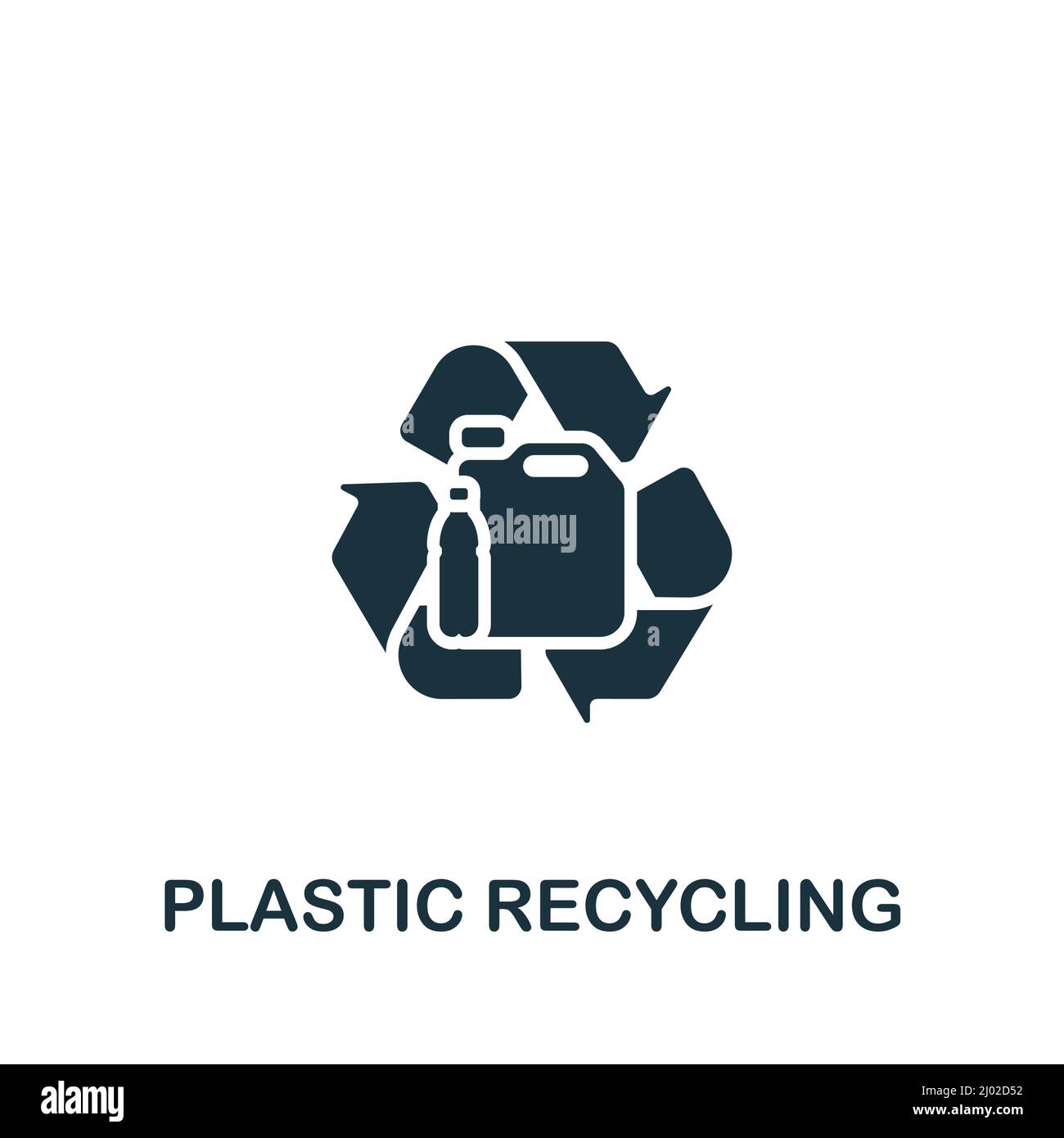 Plastic Recycling icon. Monochrome simple icon for templates, web ...
