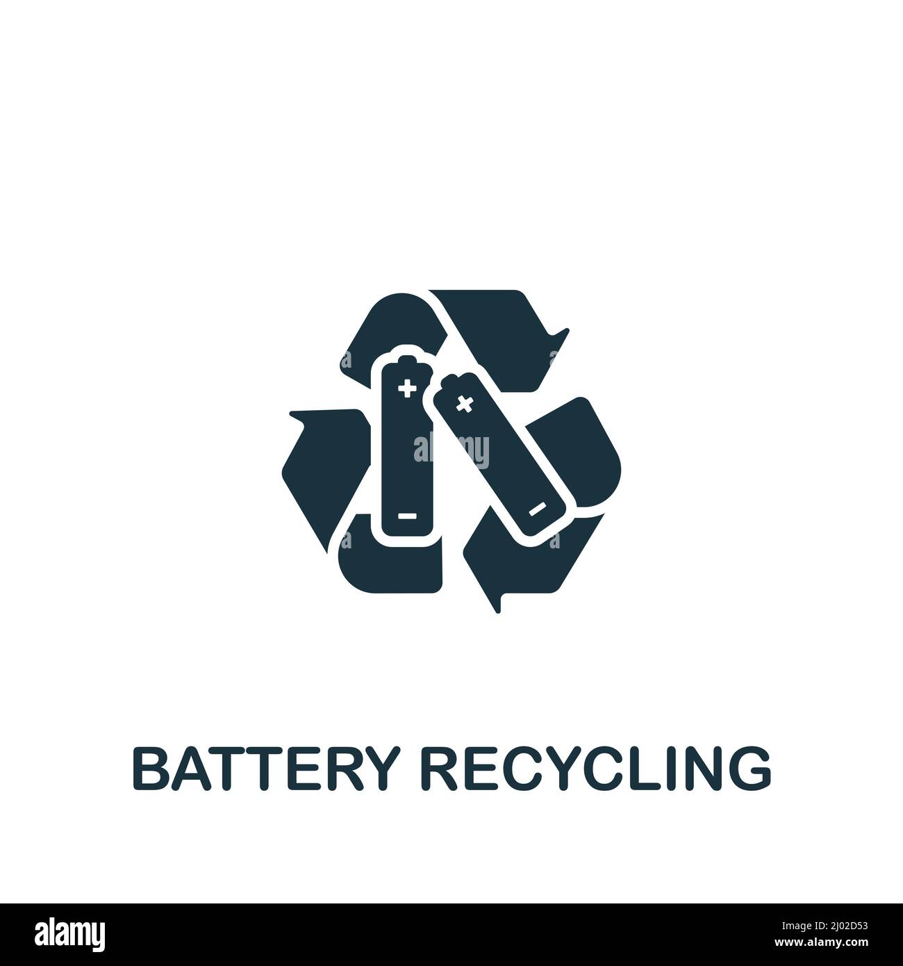 Battery Recycling icon. Monochrome simple icon for templates, web ...