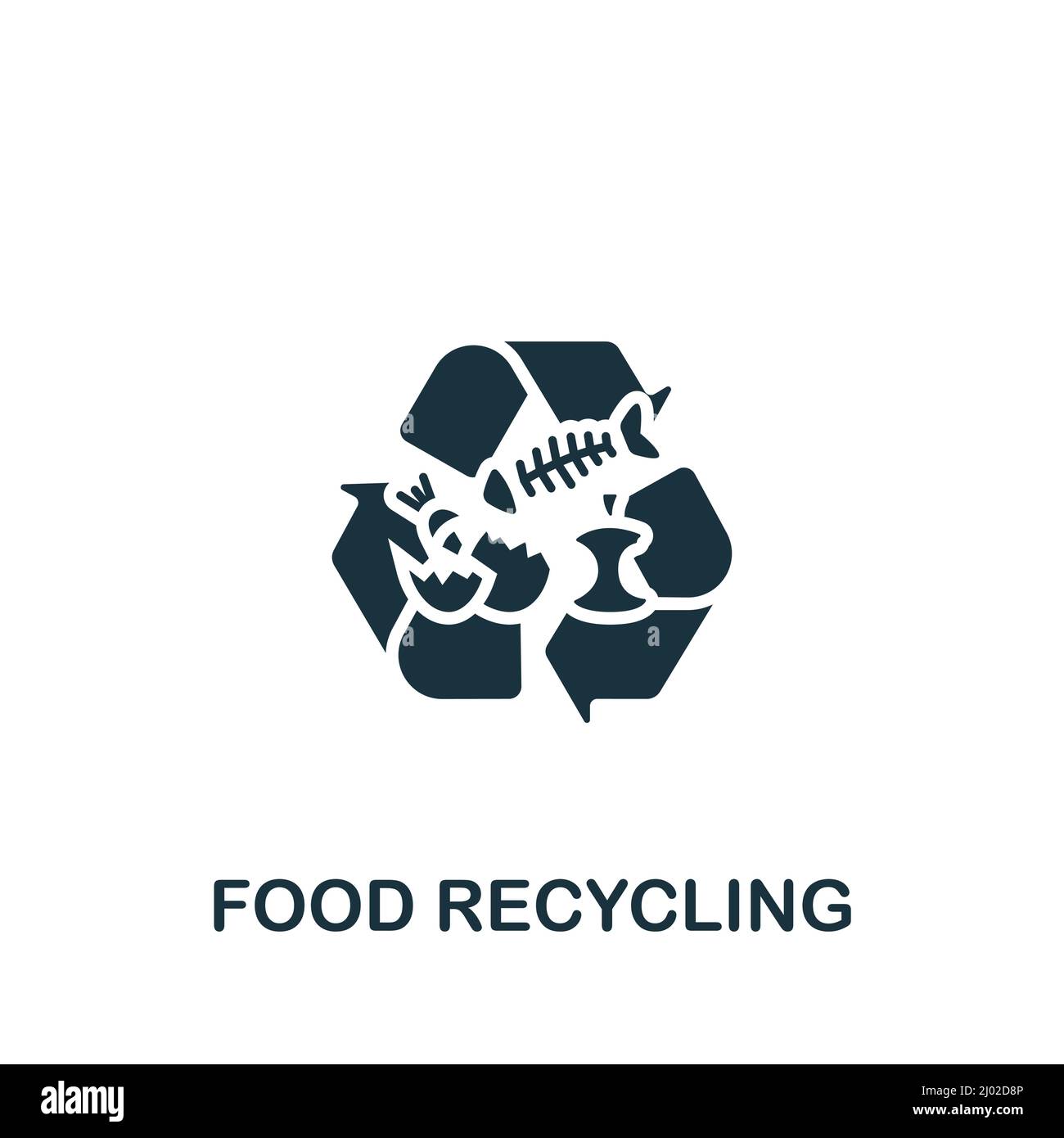 Food Recycling icon. Monochrome simple icon for templates, web design ...