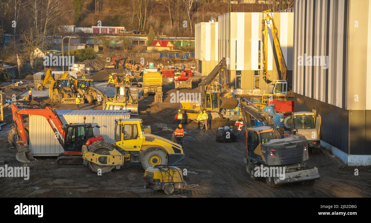 Construction site of a modern logistics center Stock Photo - Alamy