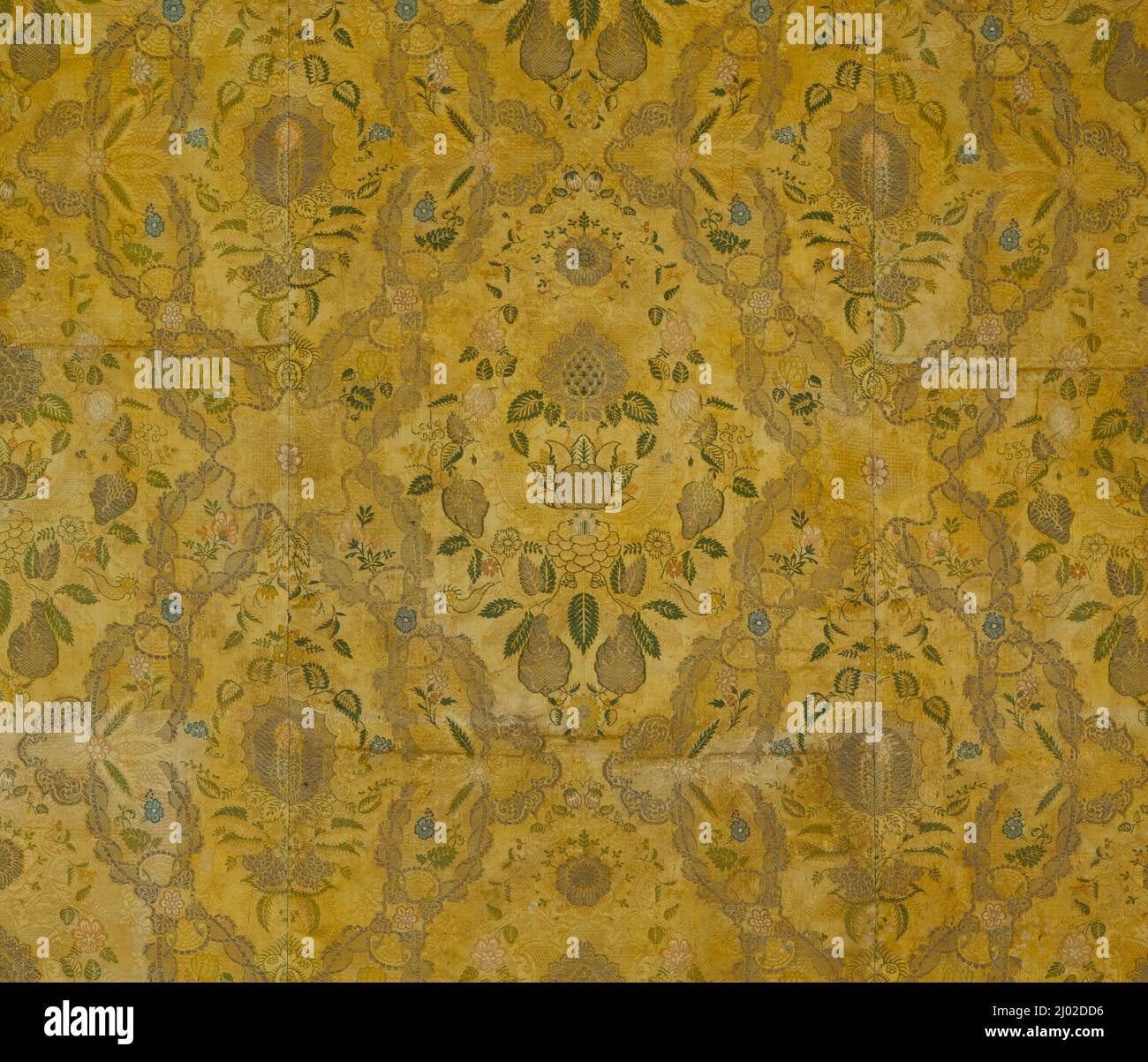 Textile Panel. England, circa 1725. Textiles; panels. Silk damask with ...