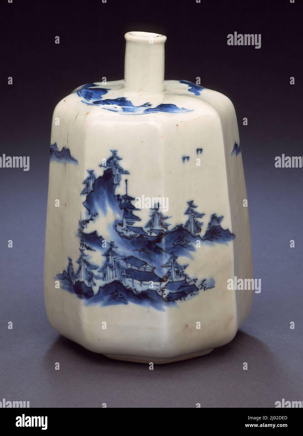 Octagonal Sake Bottle with Multi-storied Buildings in a Chinese ...