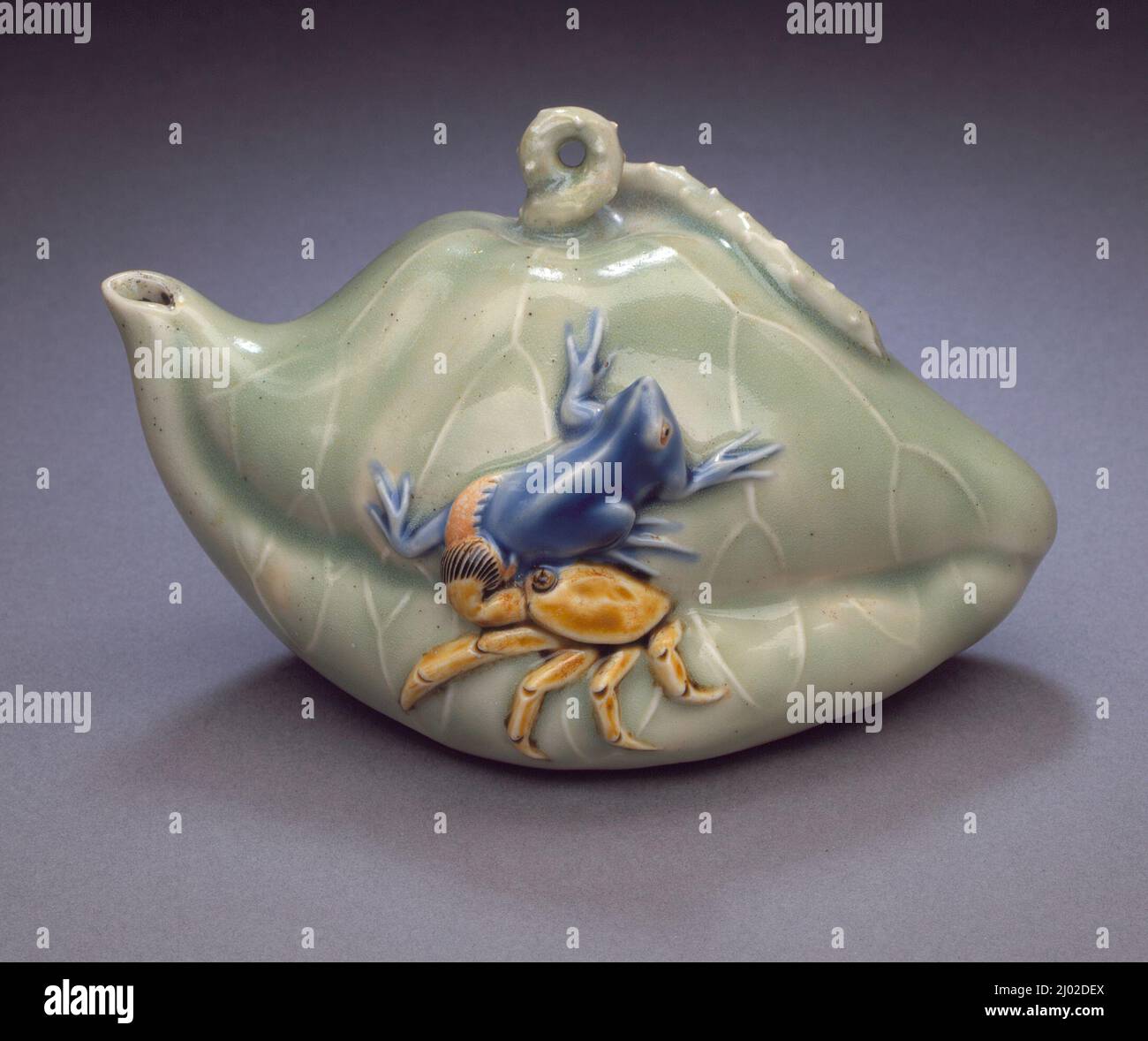 Water Dropper for Calligraphy in the Form of a Folded Lotus Leaf with ...