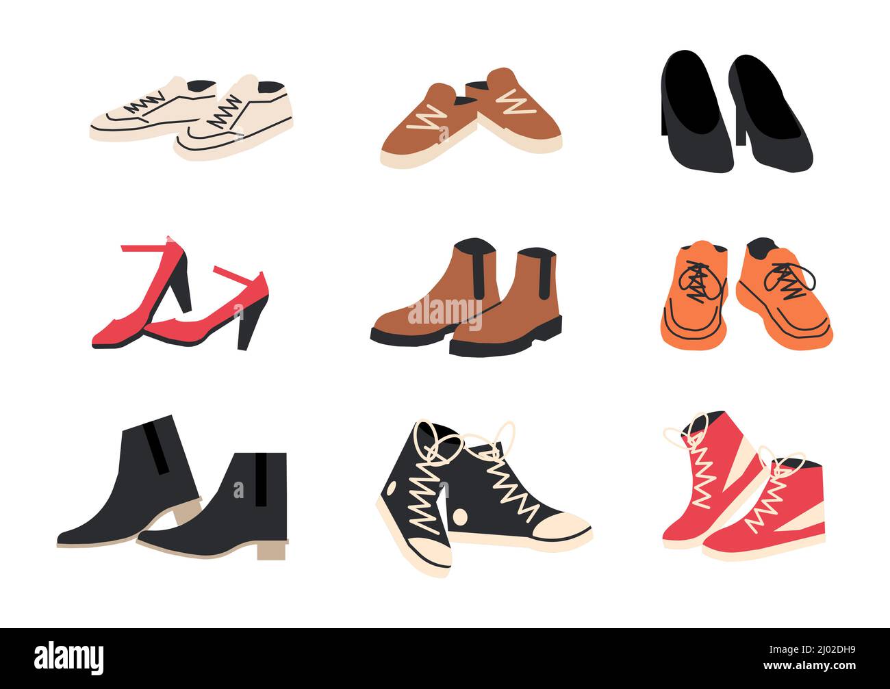 Set of Different Shoes Isolated Stock Vector Image & Art - Alamy