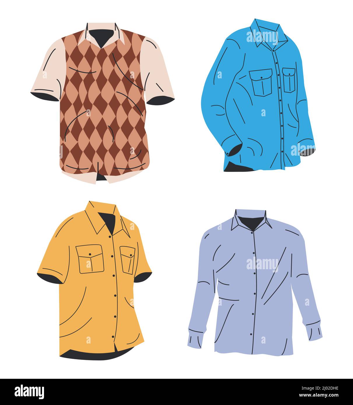 Man and Woman Shirt Collection Isolated Stock Vector Image & Art - Alamy