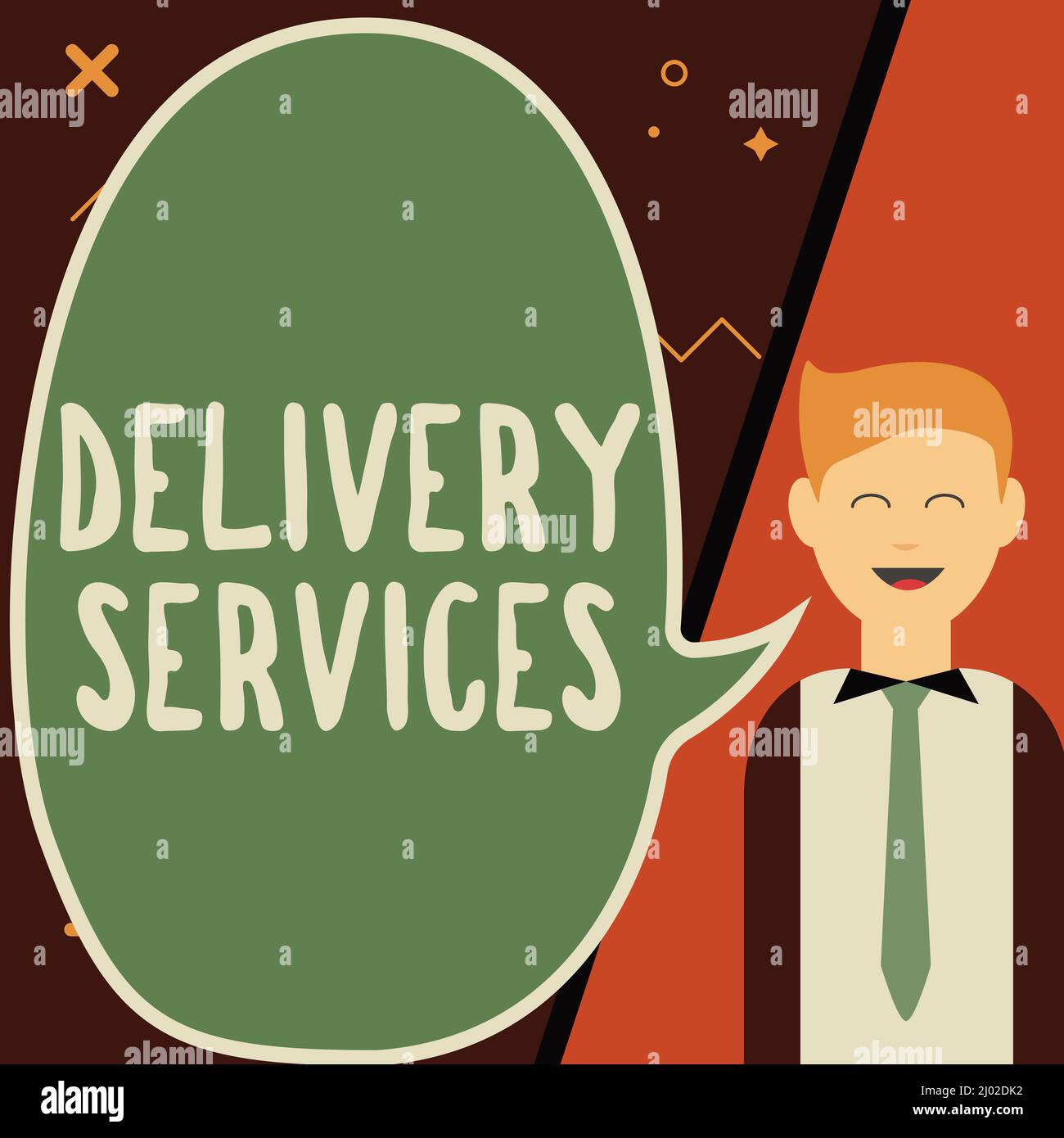 Sign displaying Delivery Services. Concept meaning the transport of ...