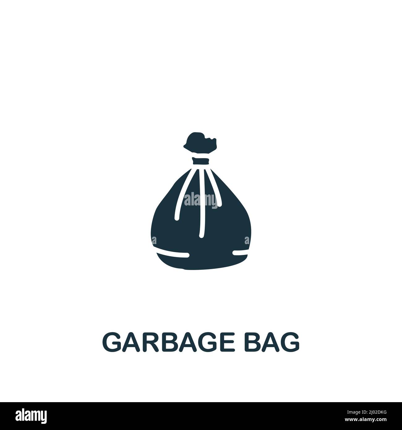 Garbage Bag icon. Monochrome simple icon for templates, web design and ...