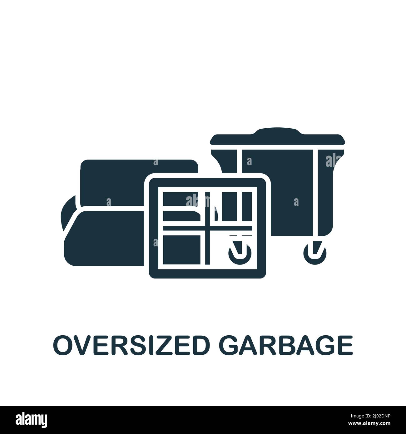 Oversized Garbage icon. Monochrome simple icon for templates, web ...