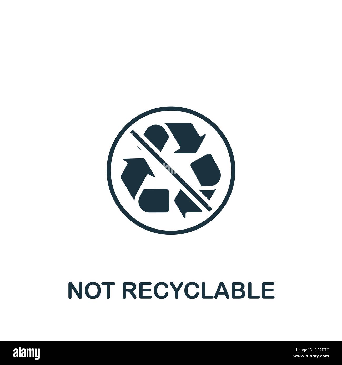 Not Recyclable icon. Monochrome simple icon for templates, web design ...
