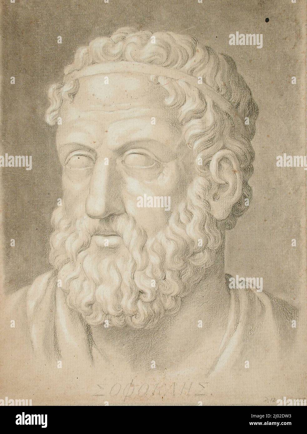 Sophocles. Germany, 1800 - 1899. Drawings. Charcoal with white ...