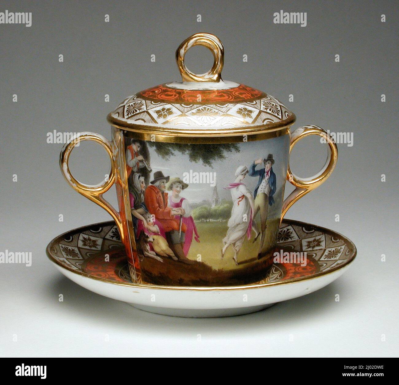 Two-Handled Covered Cup and Saucer. Chamberlain's Factory (England ...