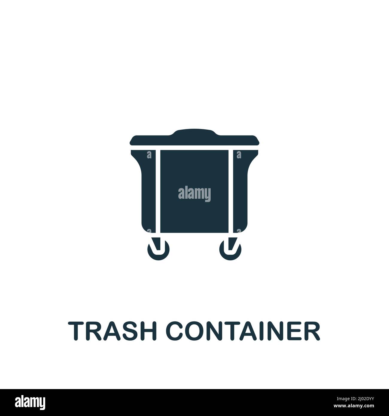 Trash Container icon. Monochrome simple icon for templates, web design ...