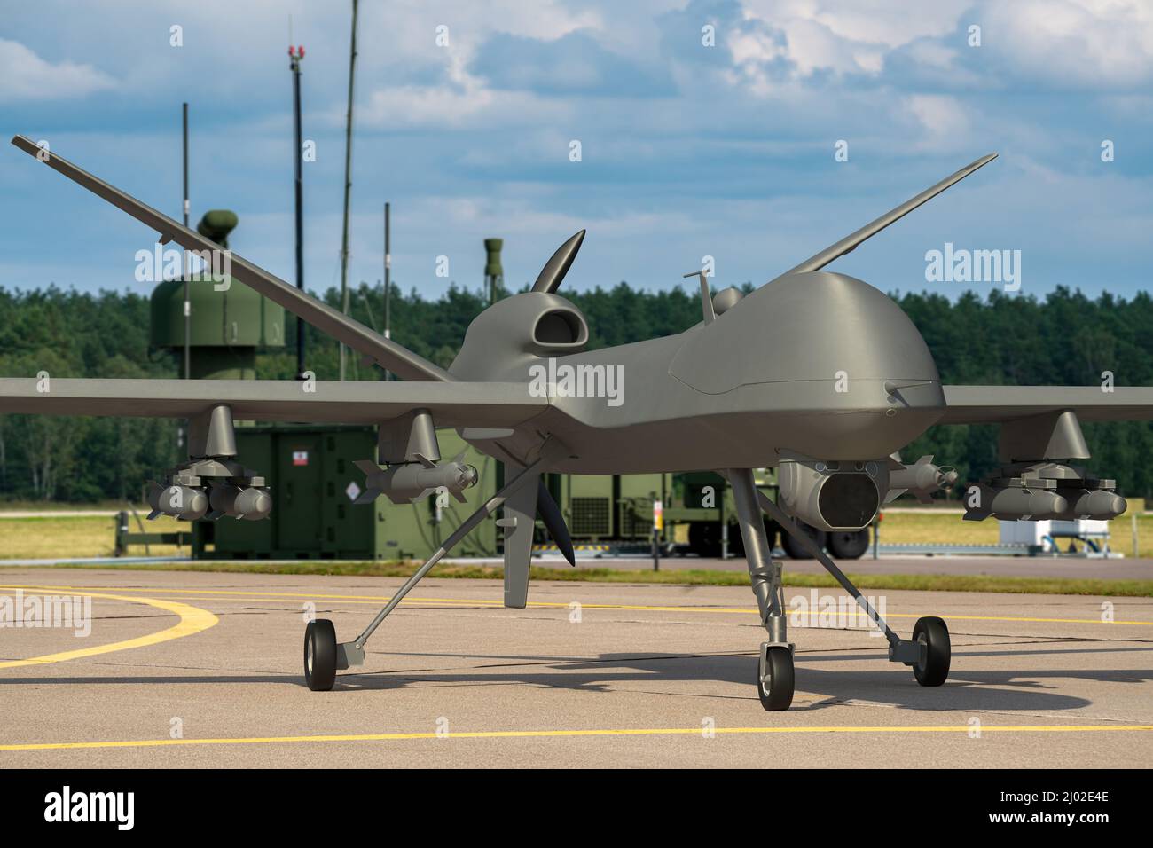 General Atomics MQ-9 Reaper in base Stock Photo - Alamy