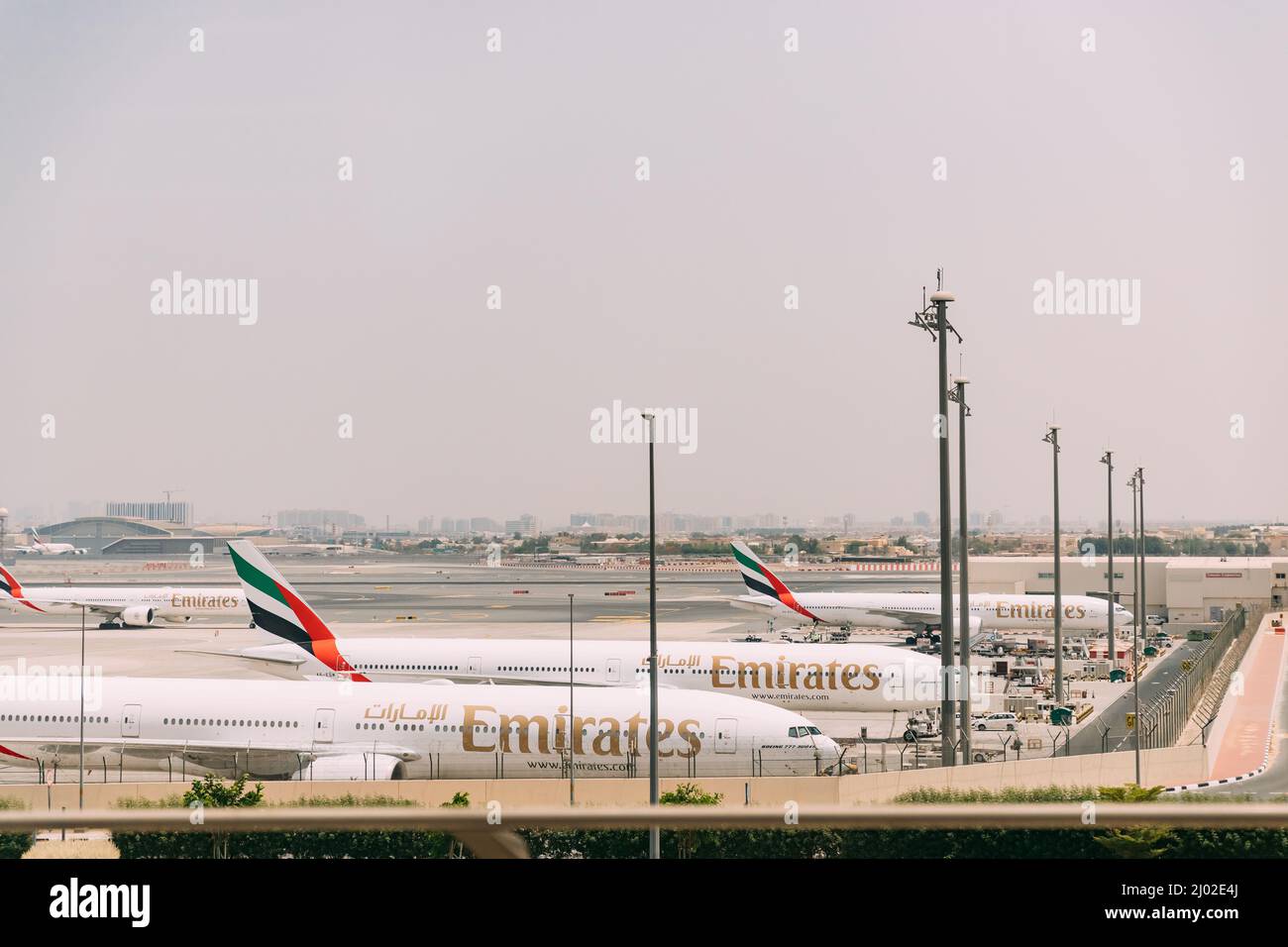 Dubai, UAE, United Arab Emirates - May 28, 2021: Airline Emirates plane ...