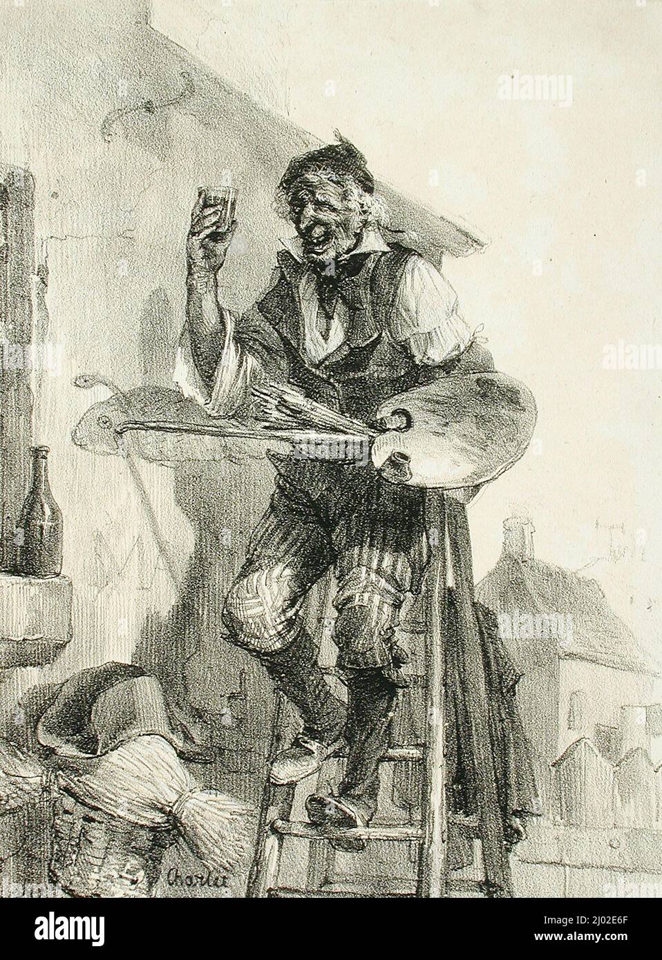 The Happy Artist. Nicolas-Toussaint Charlet (France, Paris, 1792-1845 ...