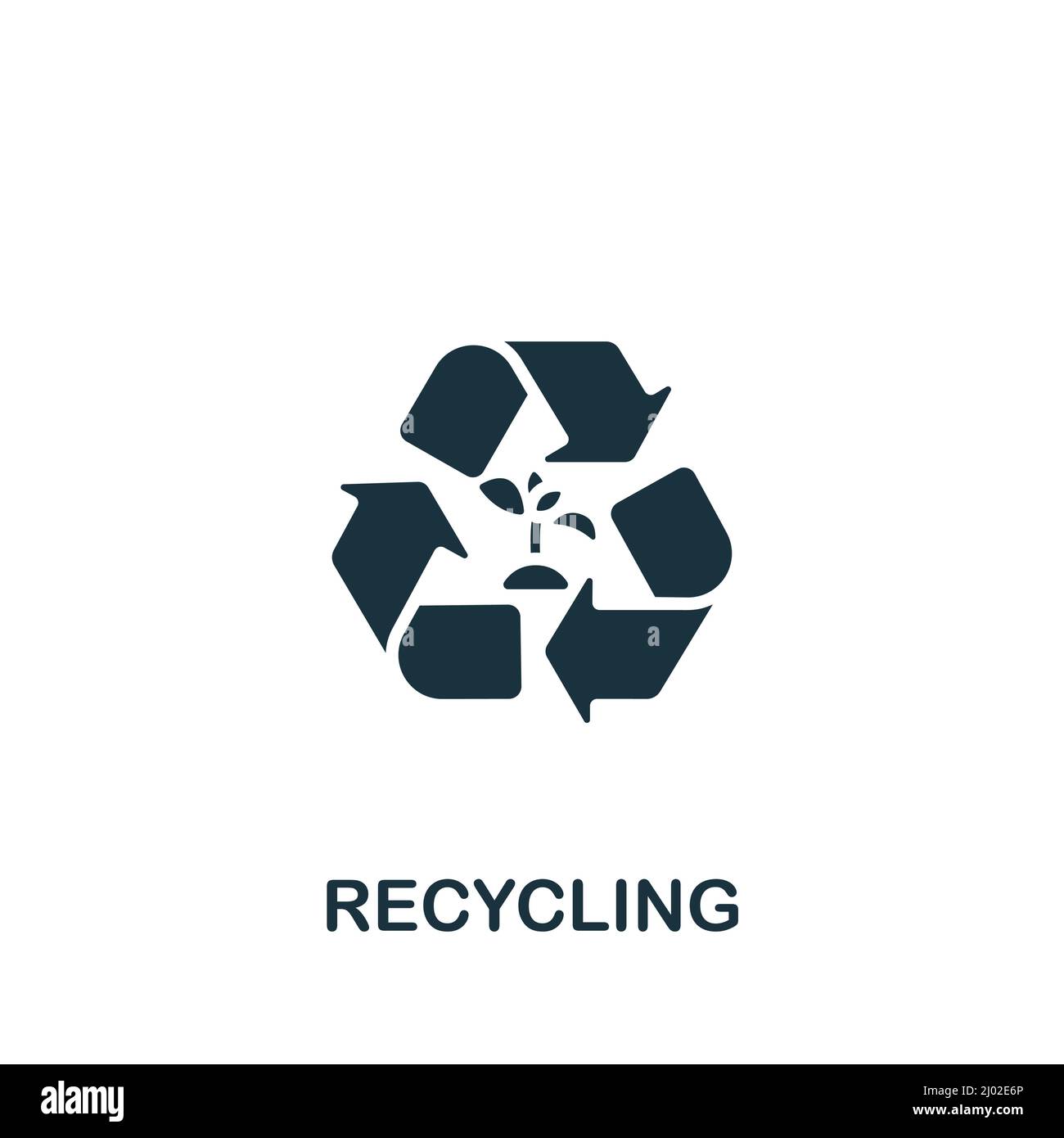 Recycling icon. Monochrome simple icon for templates, web design and ...