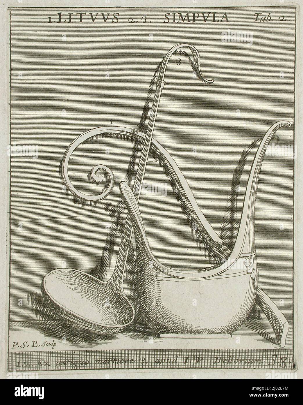 Lituus et Simpula. Pietro Sante Bartoli (Italy, Perugia, 1635-1700 ...