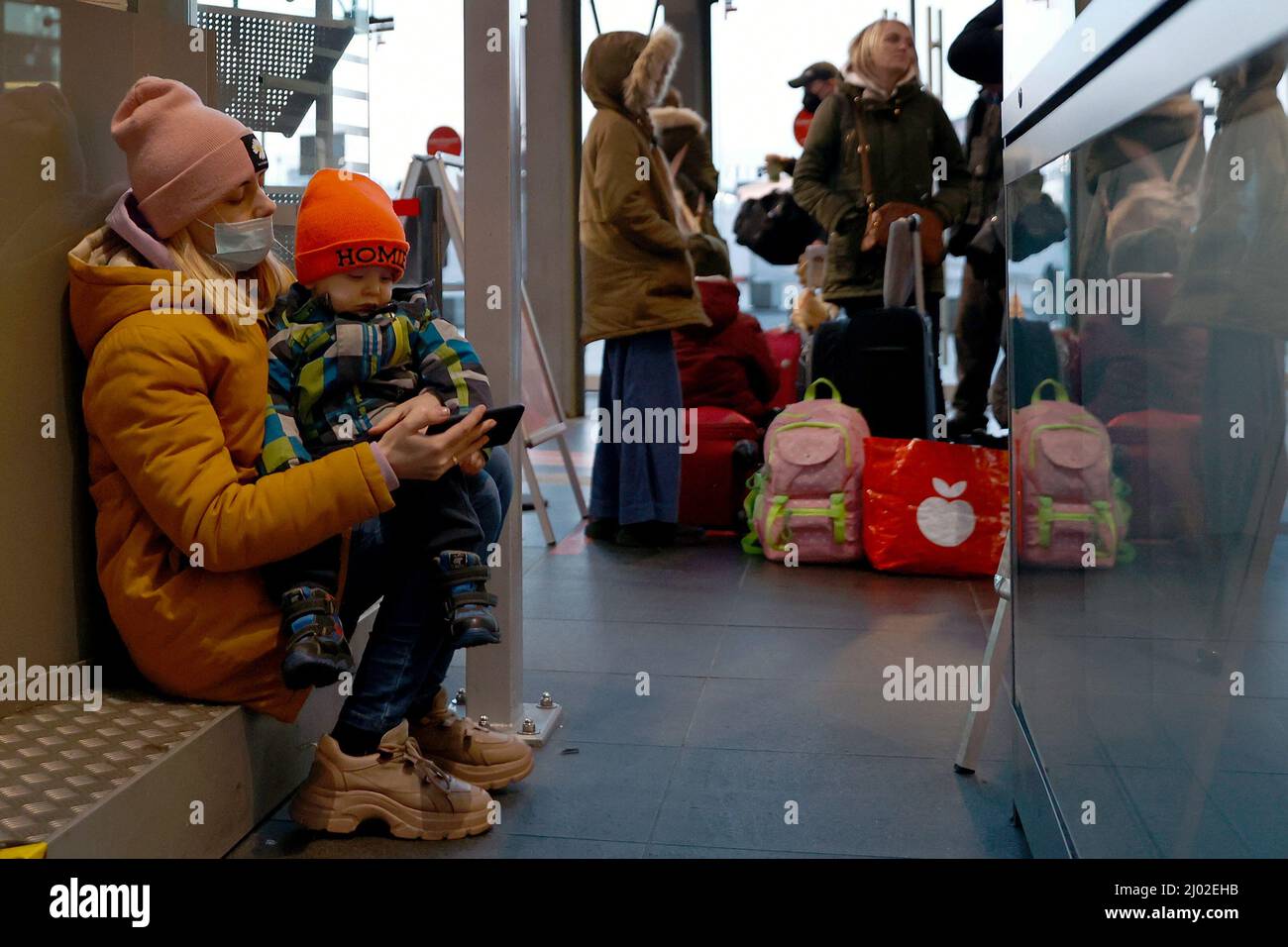 Berlin, Germany. 16th Mar, 2022. Lydia, a war refugee from the town of ...