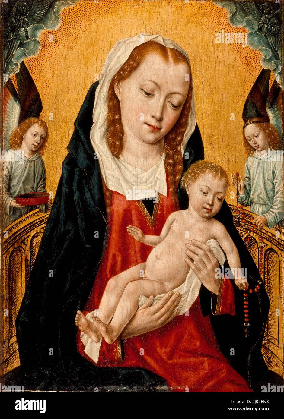 Virgin and Child with Two Angels. Master of the Saint Ursula Legend ...