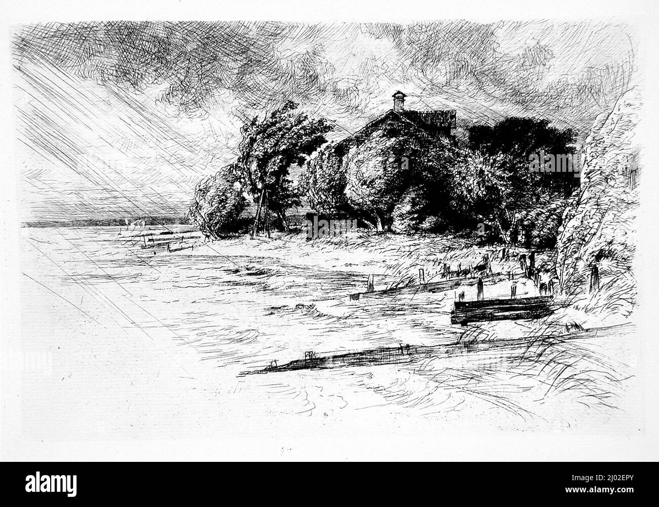 Motif from the Reichenau. Peter Halm (Germany, Mainz, 1854-1923 ...