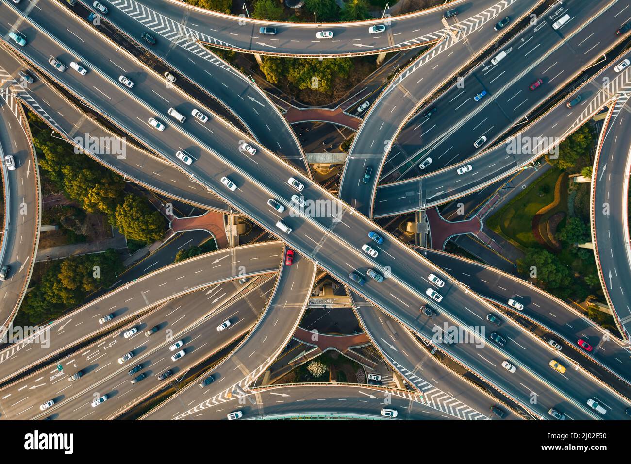 Aerial view of the overpass bridge in Shanghai, China Stock Photo - Alamy