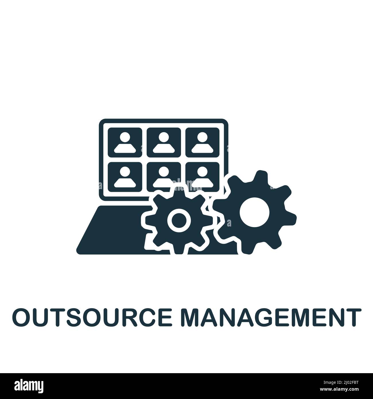 Outsource Management icon. Monochrome simple icon for templates, web ...