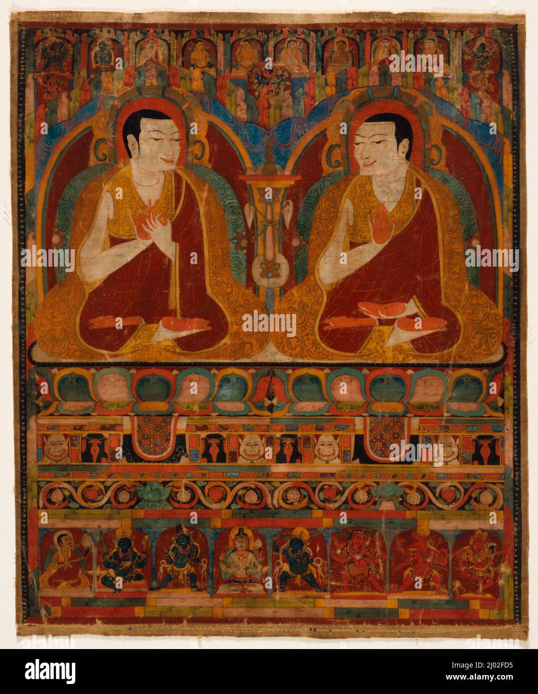 Portrait of Two Taklung Lamas. Central Tibet, Taklung Monastery, 13th century. Paintings ...