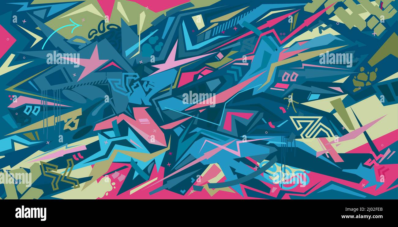 Colorful Abstract Graffiti Style Vector Illustration Background ...
