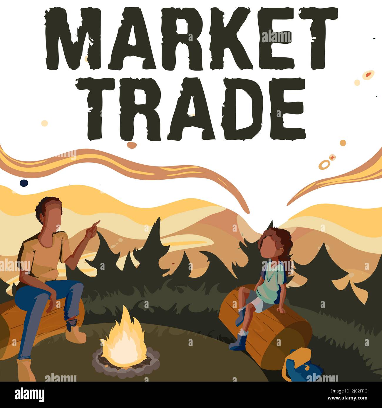 Text sign showing Market Trade. Word for action of buyingselling or ...