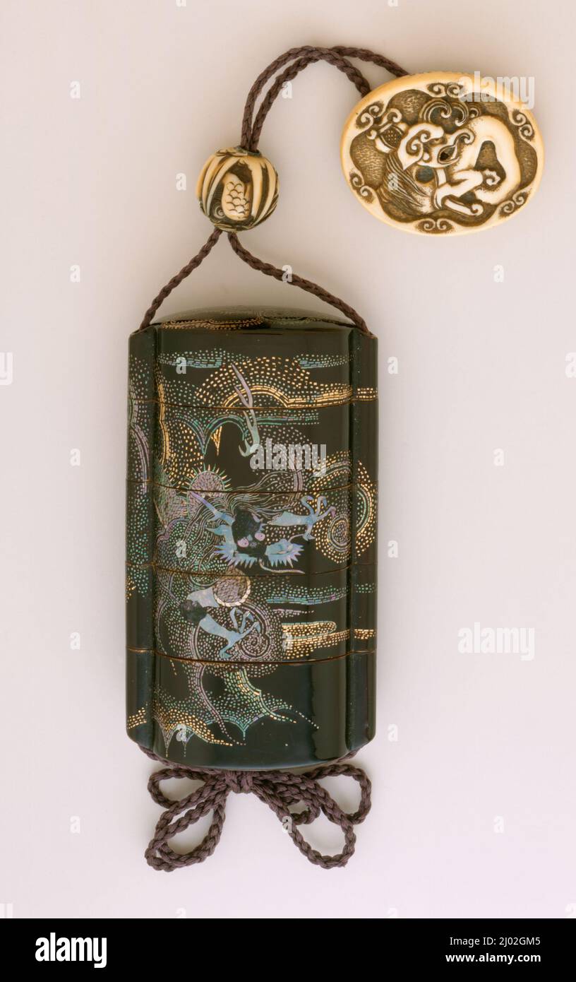 Dragon amid Clouds (Inrō/Ojime/Netsuke Ensemble). Japan, Ryūkyū Kingdom ...