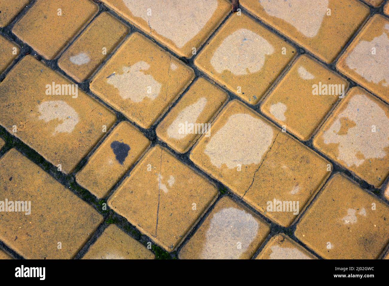 Building materials, road surface, pavement made of colored stones blue ...