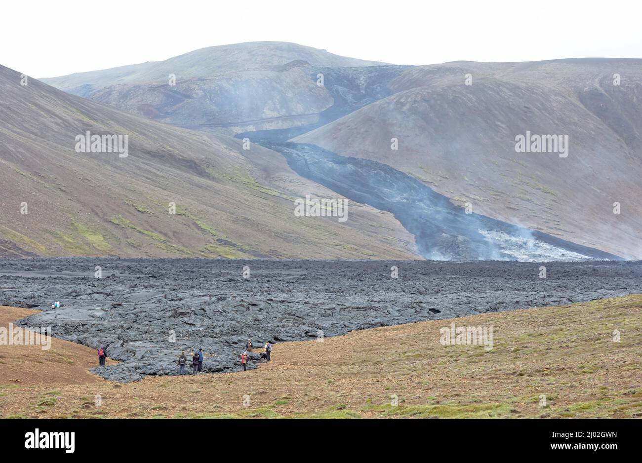 Grindavik, Iceland - July 26, 2021: A unique natural attraction. People ...