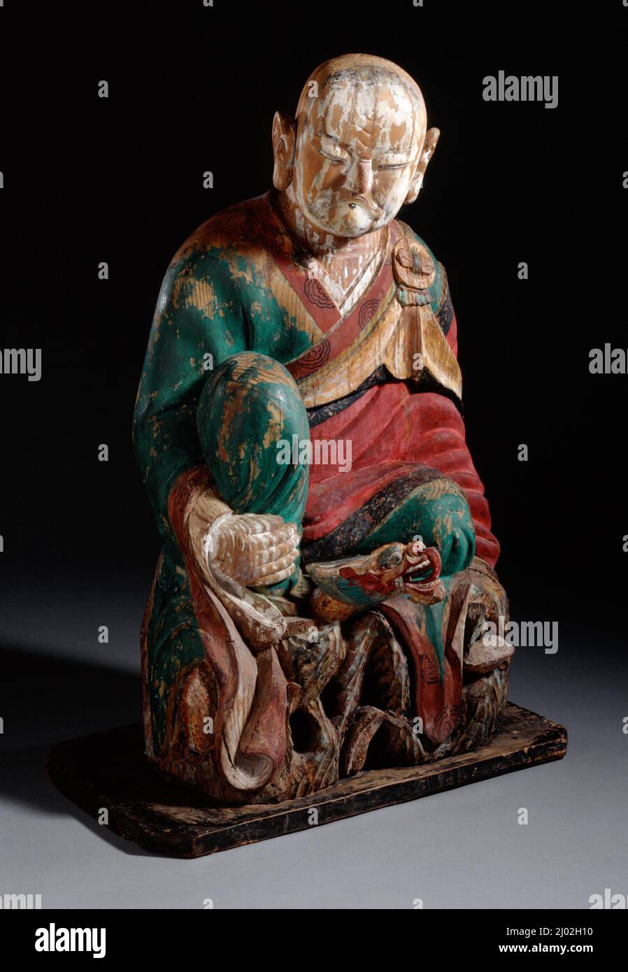 Wooden Seated Arhat. Korea, Joseon (1392-1910), 19th century. Sculpture ...