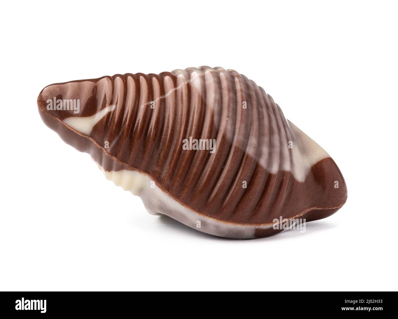 Chocolate sweets shaped as seashells isolated on white background Stock ...