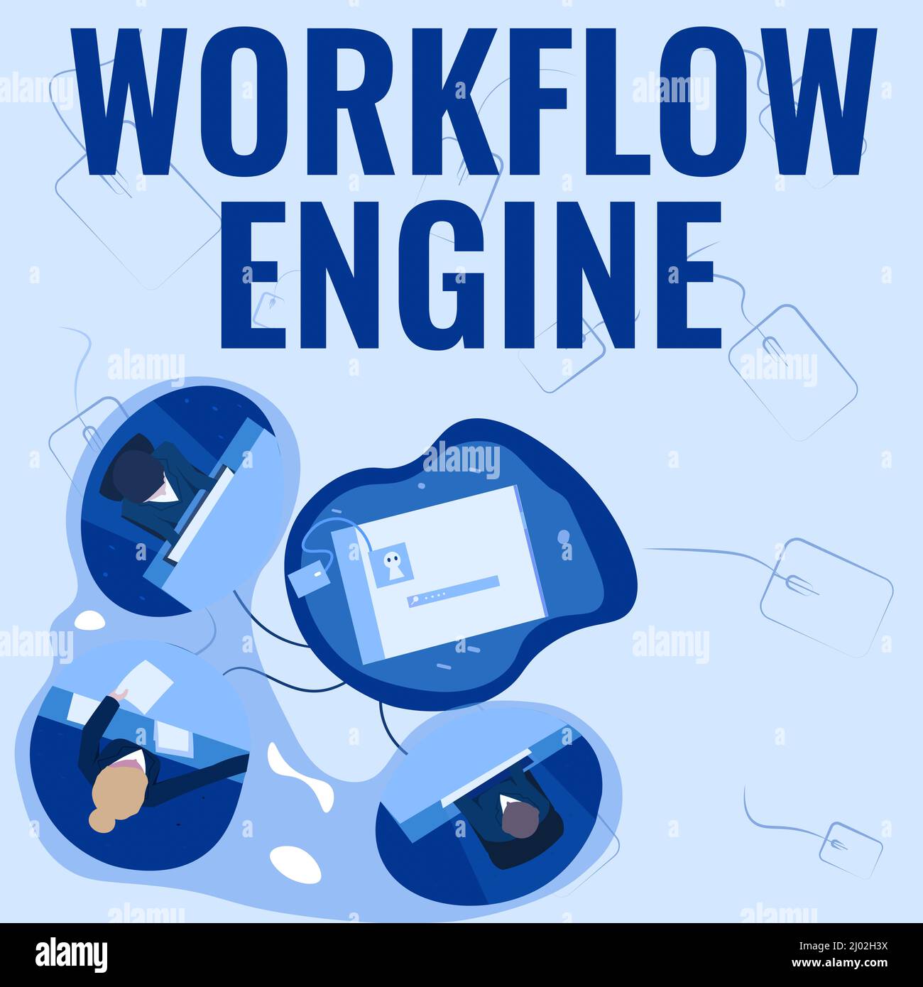 Hand Writing Sign Workflow Engine Business Approach Workflow Engine