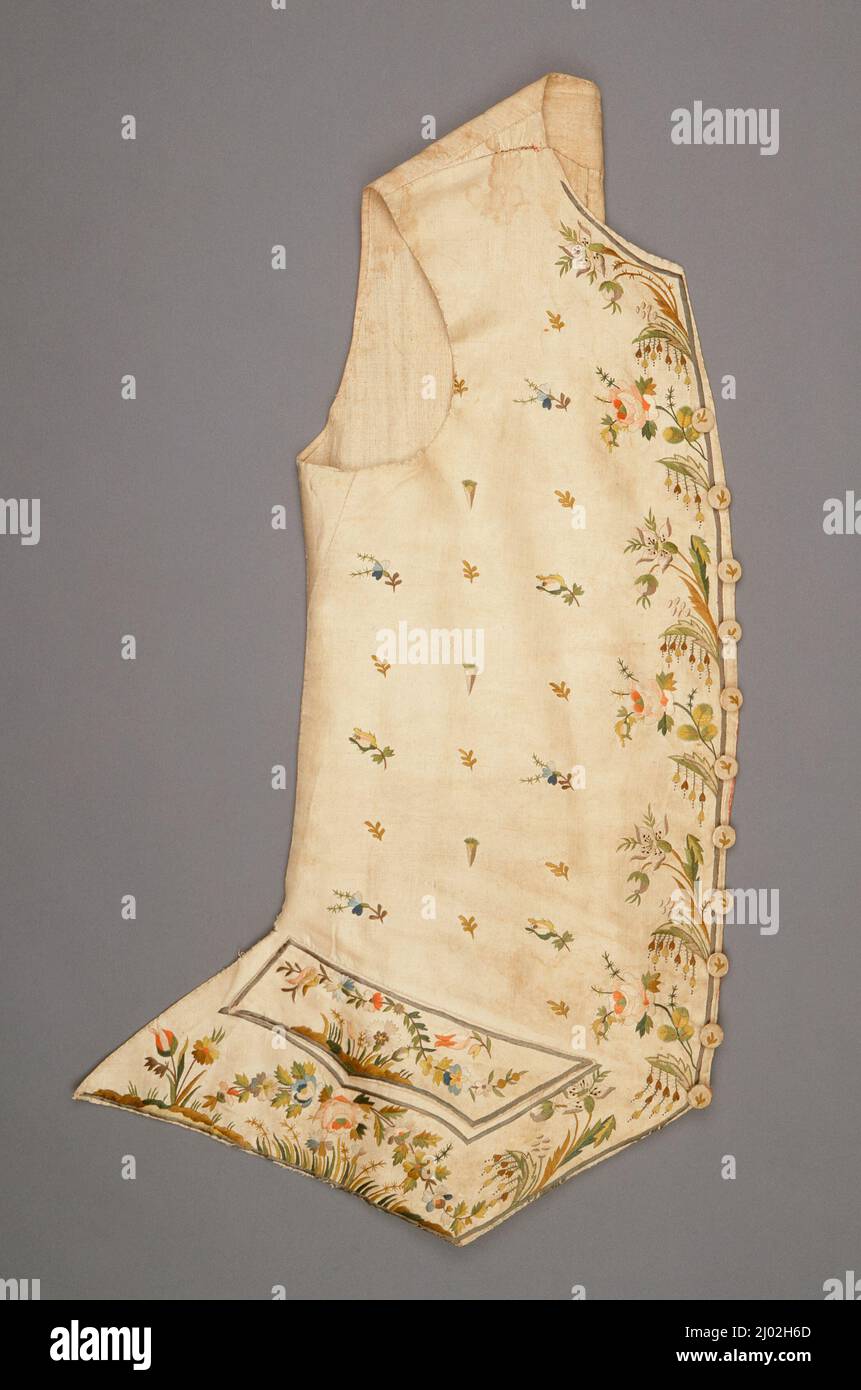 Man's Waistcoat. England, circa 1780. Costumes; principal attire (upper ...