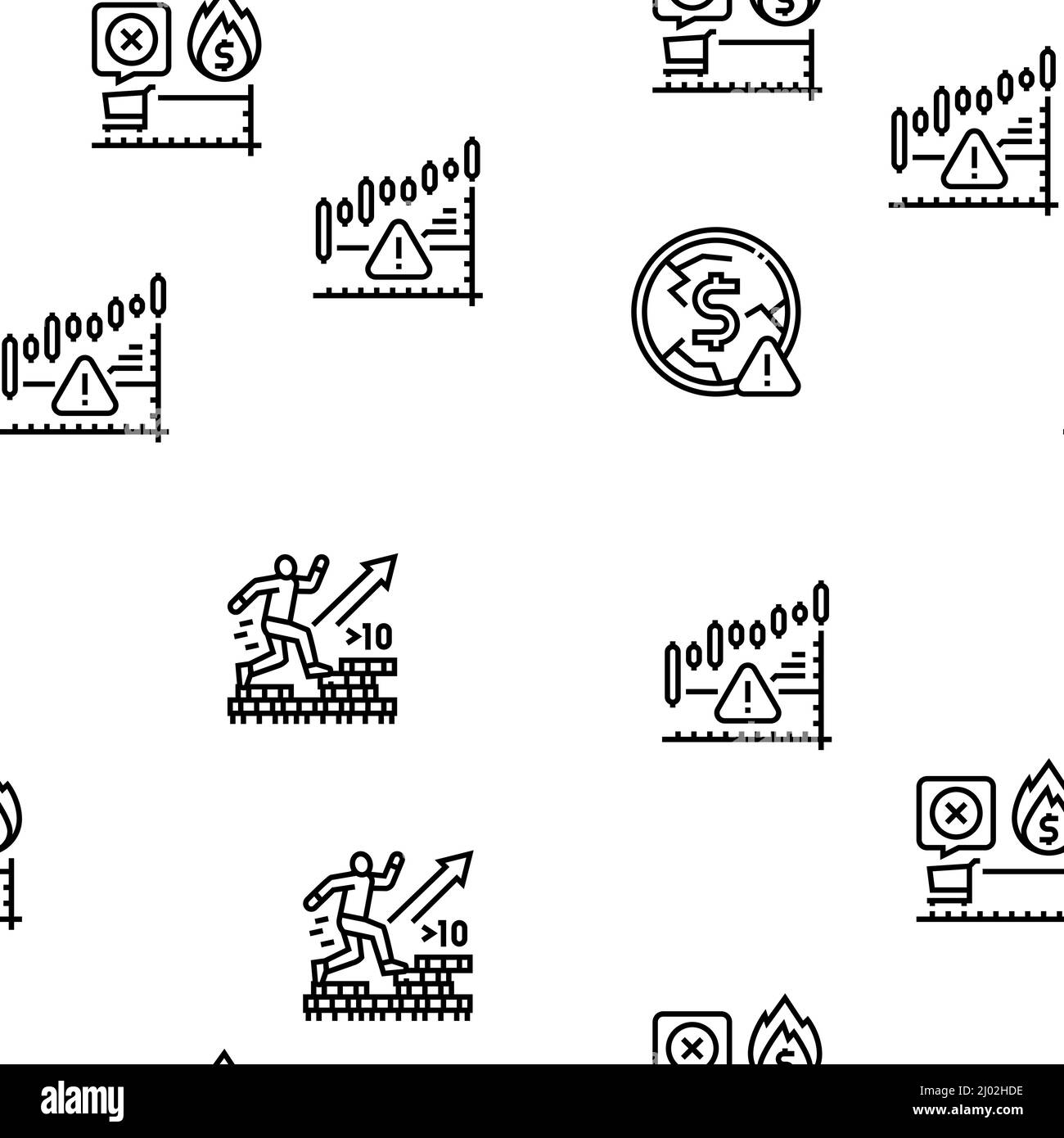 Inflation Financial World Problem Vector Seamless Pattern Stock Vector ...