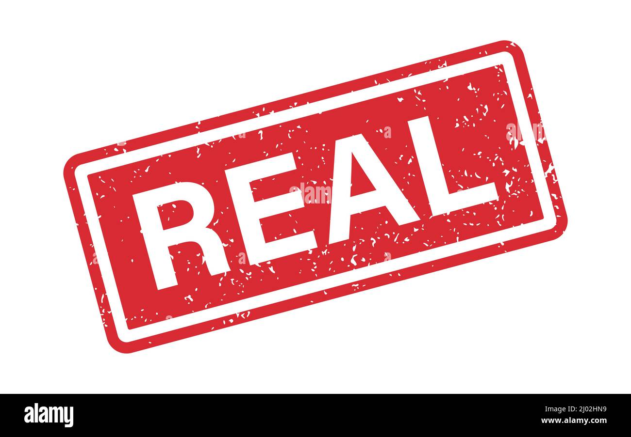 Real word grunge rubber stamp for media and documents. Real sign ...